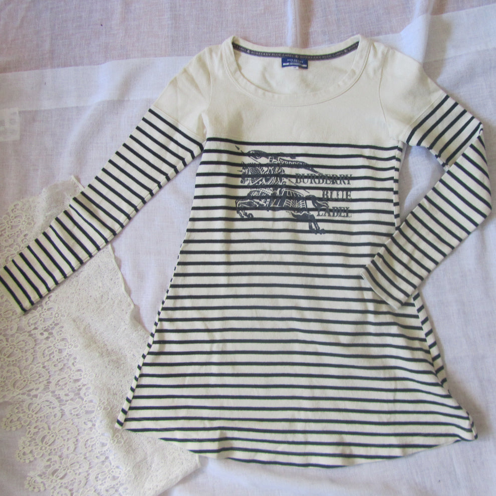 burberry blue label striped vintage mini dress – xovintage